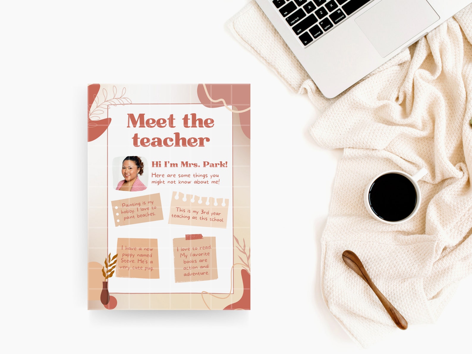 Boho Neutral Theme: Editable Meet the Teacher Printable Flyer - Etsy