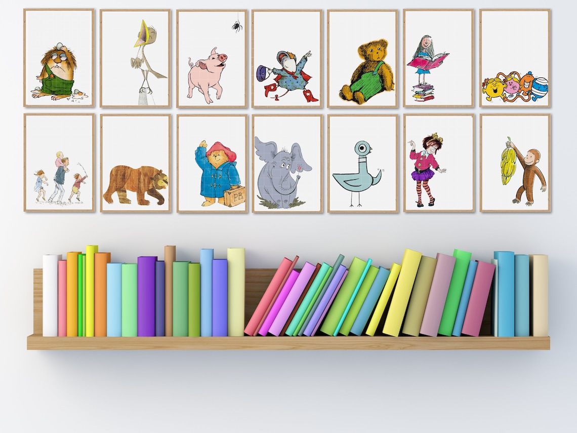 Children's Book Character Gallery Wall Poster Bundle - Etsy