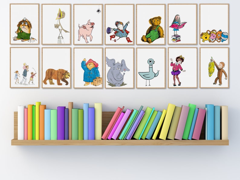 Children's Book Character Gallery Wall Poster Bundle - Etsy