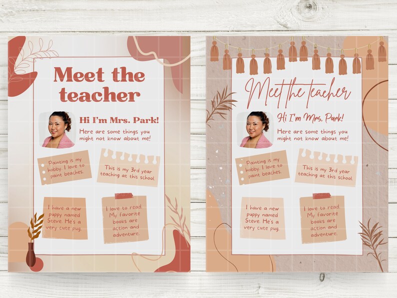 Boho Neutral Theme: Editable Meet the Teacher Printable Flyer - Etsy