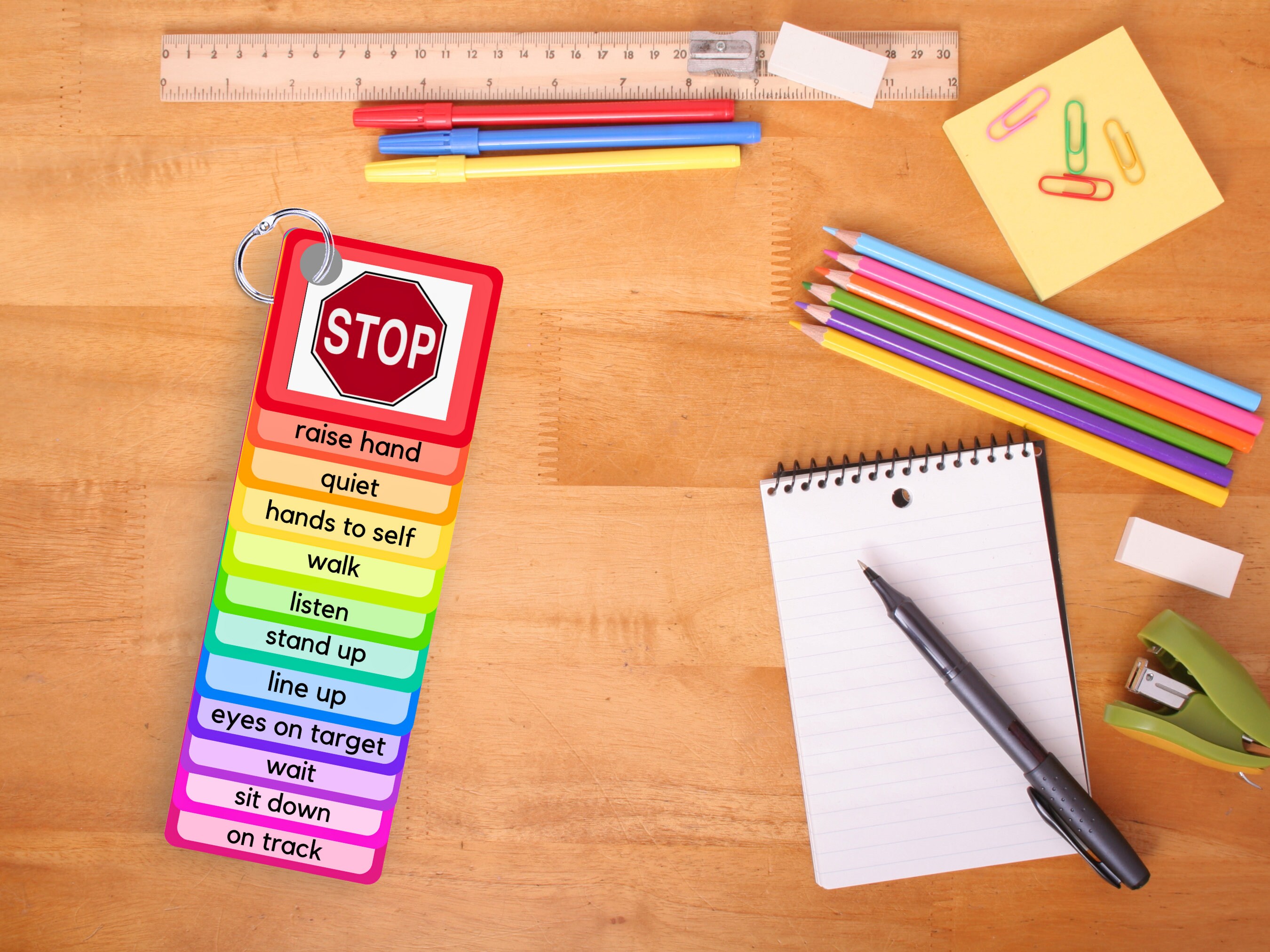 Rainbow Tiered Lanyard Visuals 2.0 Special Education - Etsy Australia