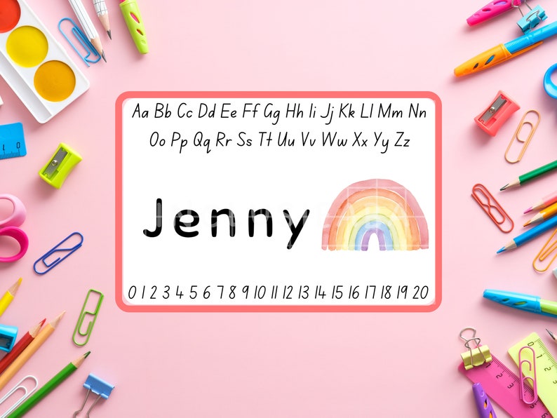 Rainbow Watercolor Theme: Editable Name Tags Printable - Etsy