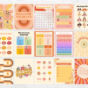 Groovy Retro Theme: Classroom Decor Bundle, Printable and Editable ...