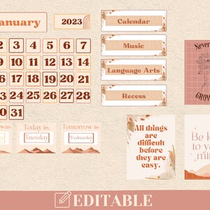Boho Neutral Theme: Classroom Decor Bundle, Editable and Printable ...