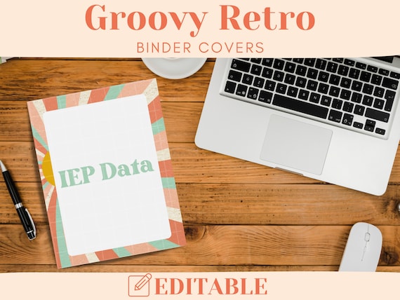Groovy Retro Editable Binder Covers Instant Download - Etsy