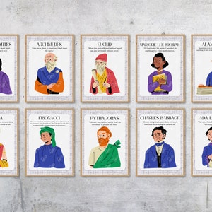 Famous Mathematicians Posters, Classroom Decor, Printable Classroom ...