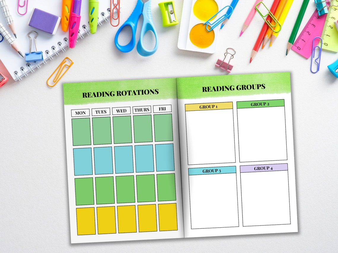 EDITABLE Rainbow Watercolor Teacher Planner Canva Template - Etsy