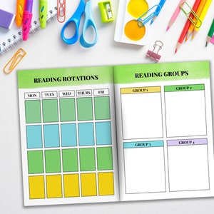 EDITABLE Rainbow Watercolor Teacher Planner, Canva Template, Teacher ...