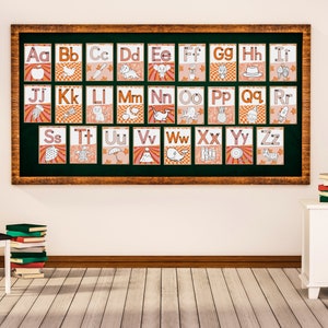 Groovy Retro Alphabet Posters, Printable Classroom Decor, Instant ...