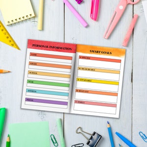 EDITABLE Rainbow Watercolor Teacher Planner, Canva Template, Teacher ...