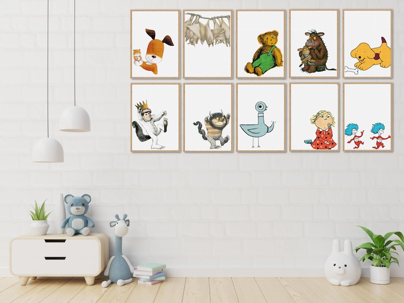 Children's Book Character Gallery Wall Poster Bundle - Etsy