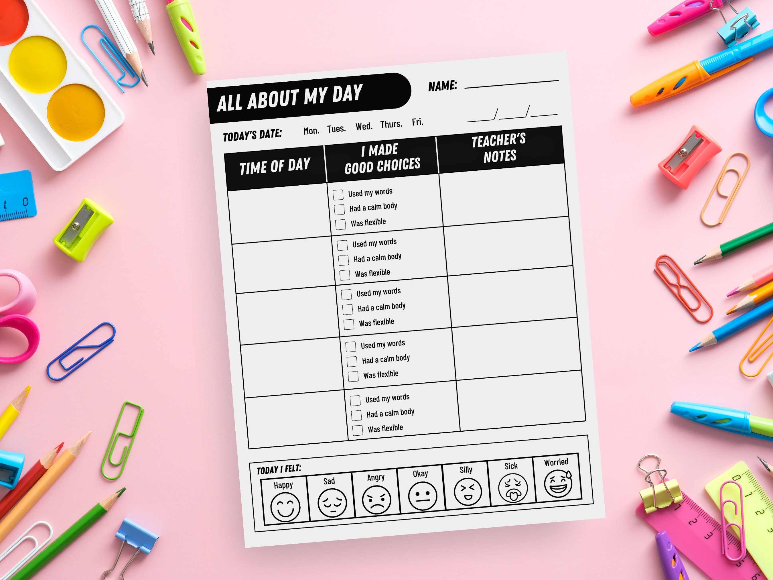 Editable Social-emotional and Behavior Communication Sheets, Special ...