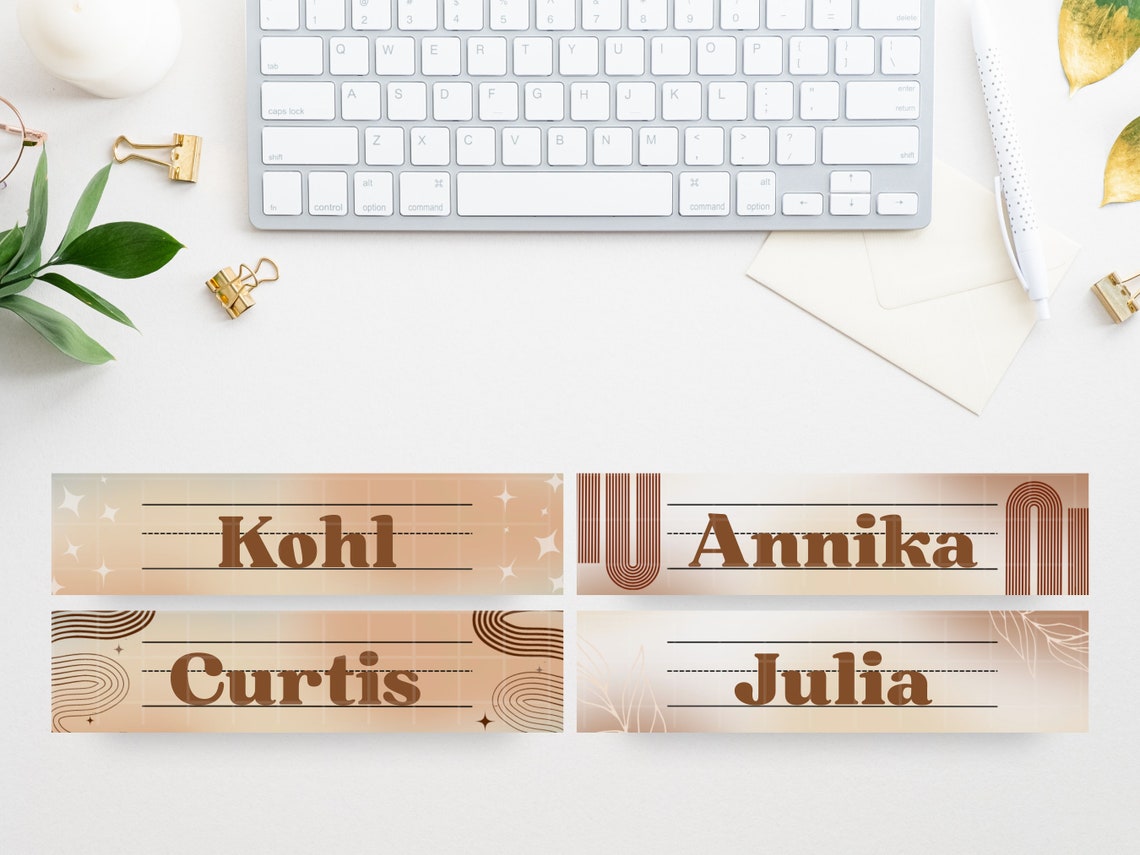 Boho Neutral Theme: Editable Name Tags Printable Class Decor - Etsy