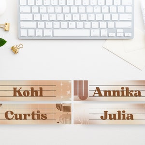 Boho Neutral Theme: Editable Name Tags, Printable Class Decor, Boho ...