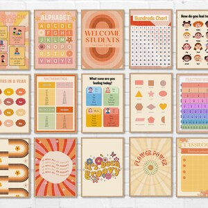 Groovy Retro Theme: Poster Bundle, Printable Classroom Decor, Instant ...