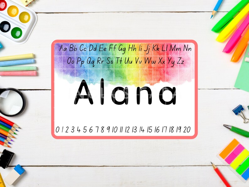Rainbow Watercolor Theme: Editable Name Tags Printable - Etsy