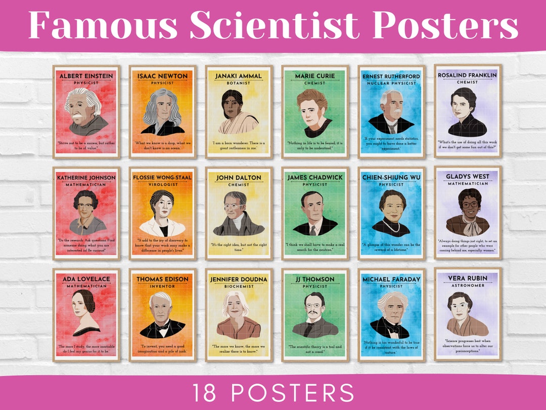 Famous Scientists Posters STEM Classroom Classroom Decor Instant