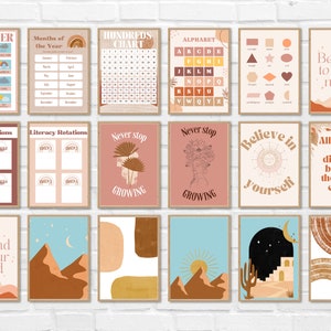 Boho Neutral Theme: Classroom Poster Bundle, Printable Classroom Decor ...