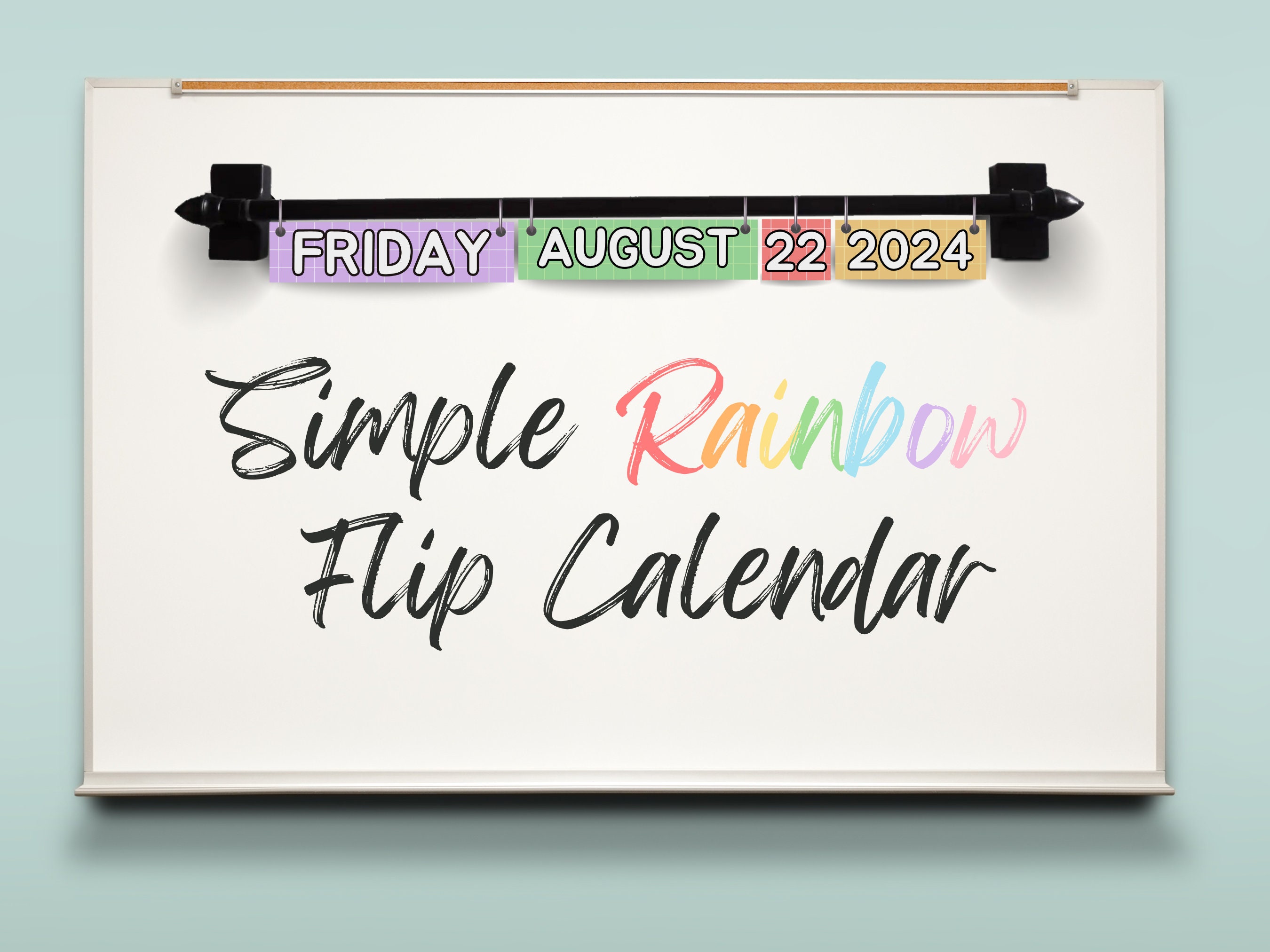 Simple Rainbow Flip Calendar Instant Download Printable - Etsy