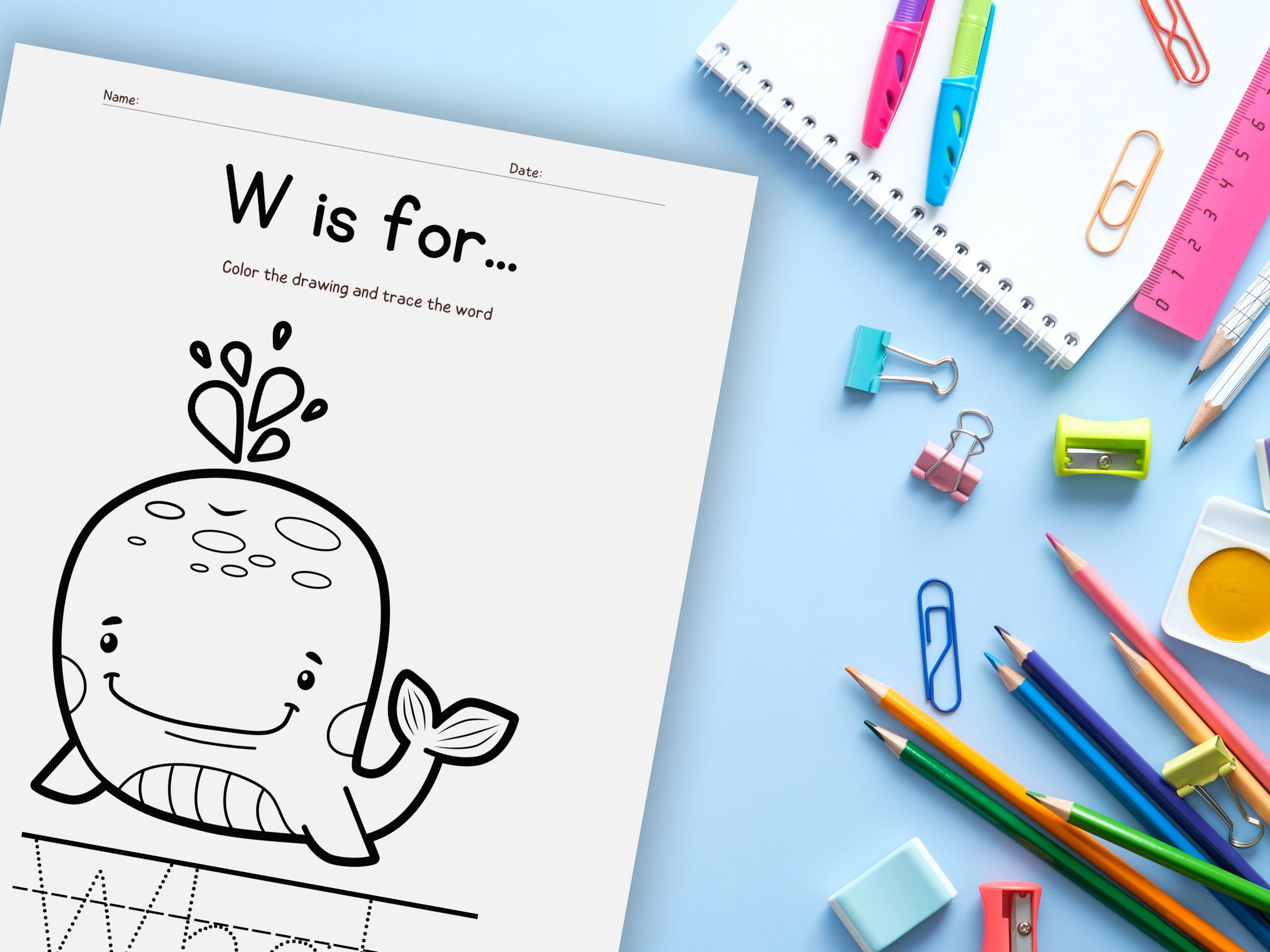 Alphabet Tracing and Coloring Bundle, Kindergarten Activities ...