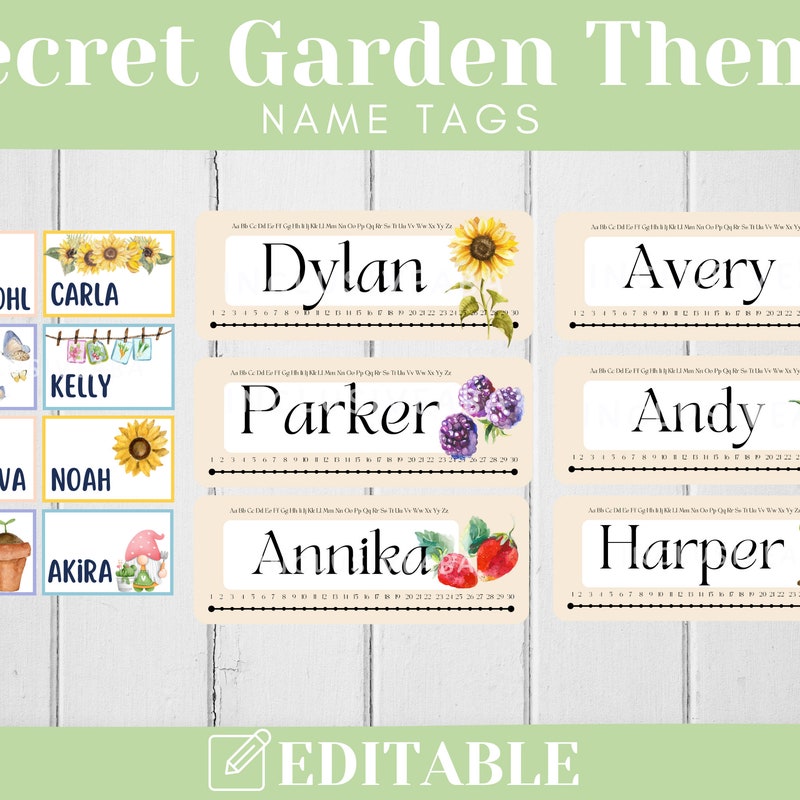 Flower Name Tags - Etsy