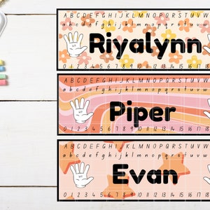 Groovy Retro Theme: Editable Name Tags, Printable Classroom Decor ...