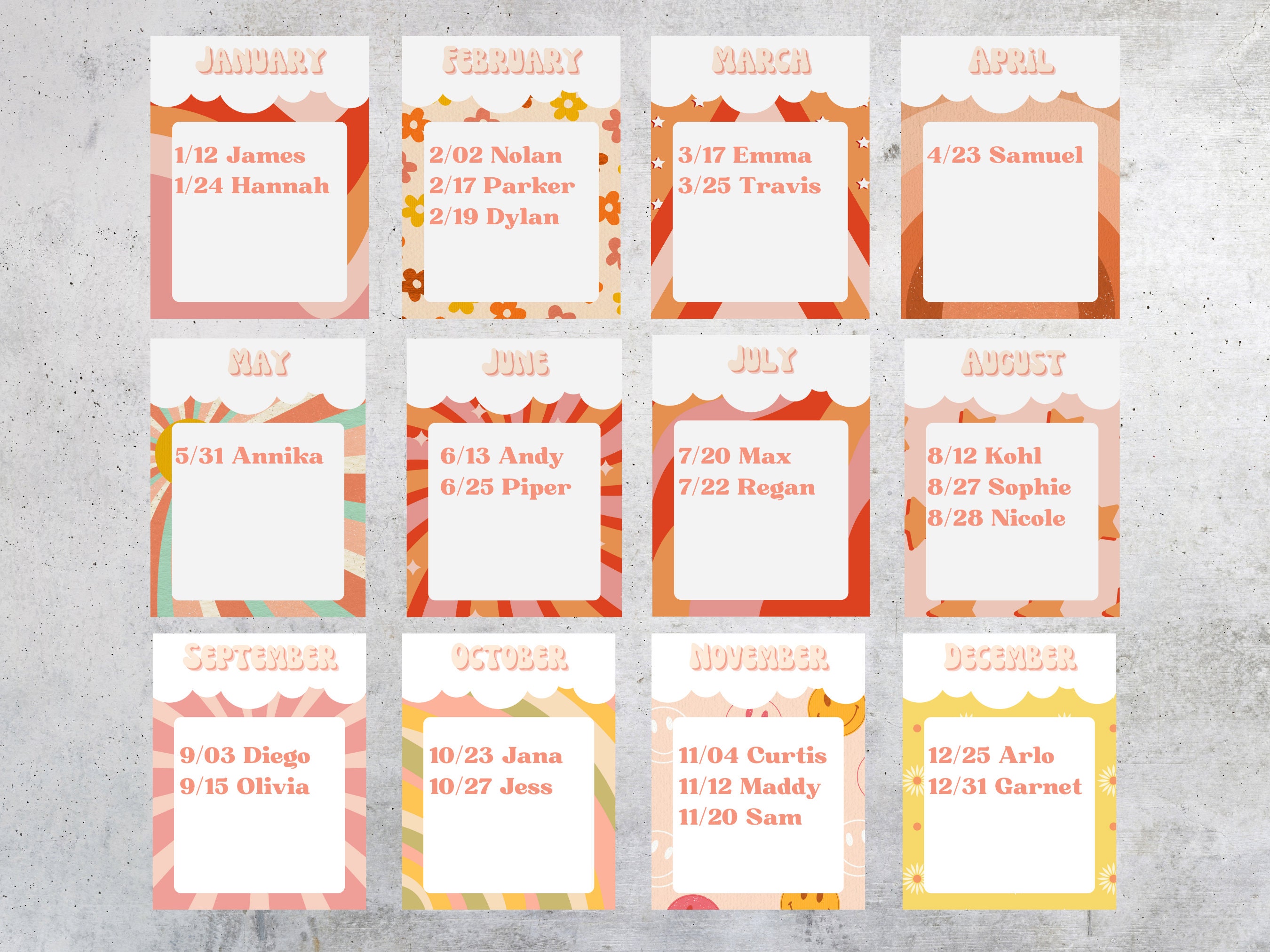 Groovy Retro Theme: Editable Birthday Display, Printable Classroom ...