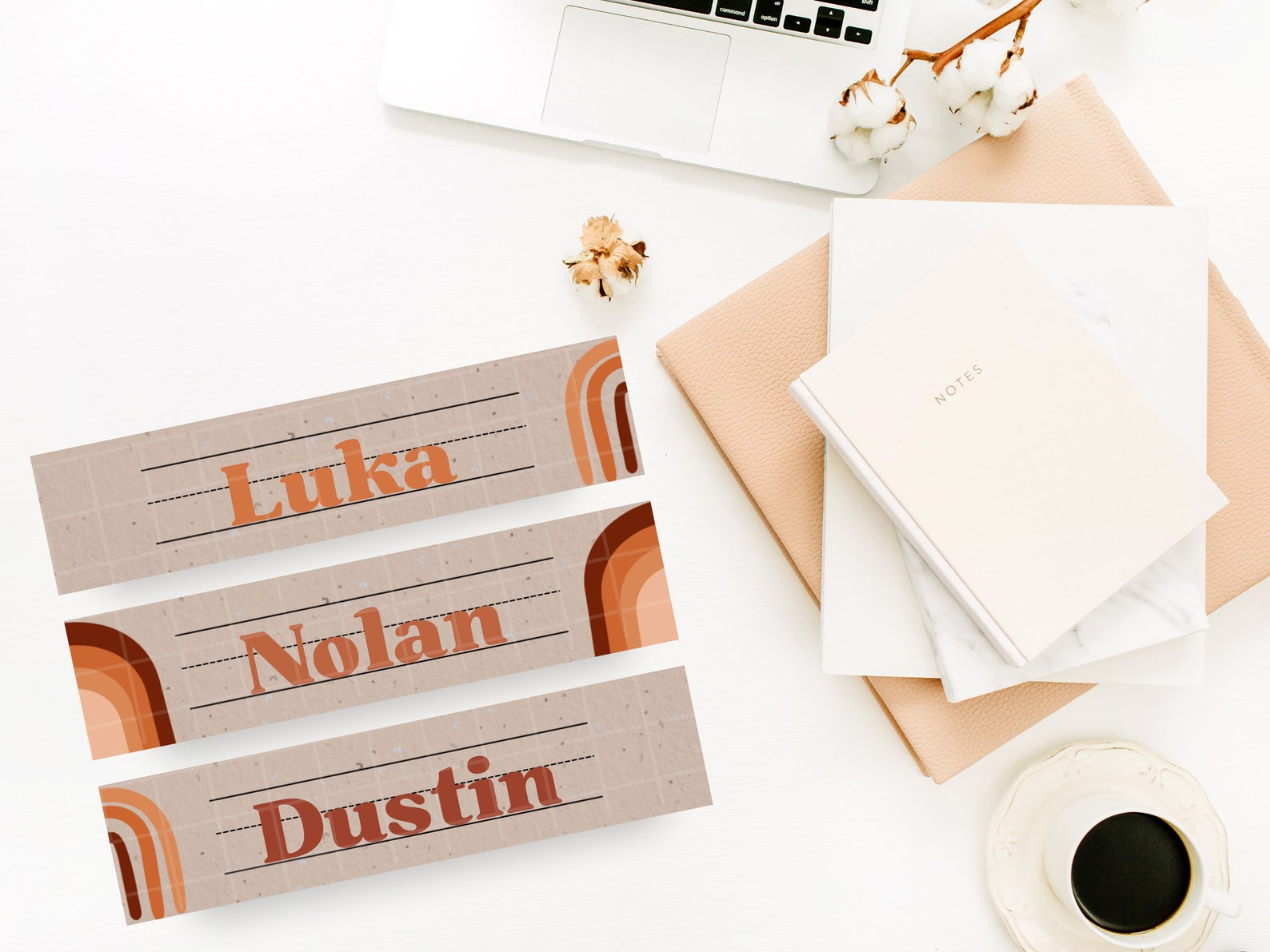 Boho Neutral Theme: Editable Name Tags Printable Class Decor - Etsy