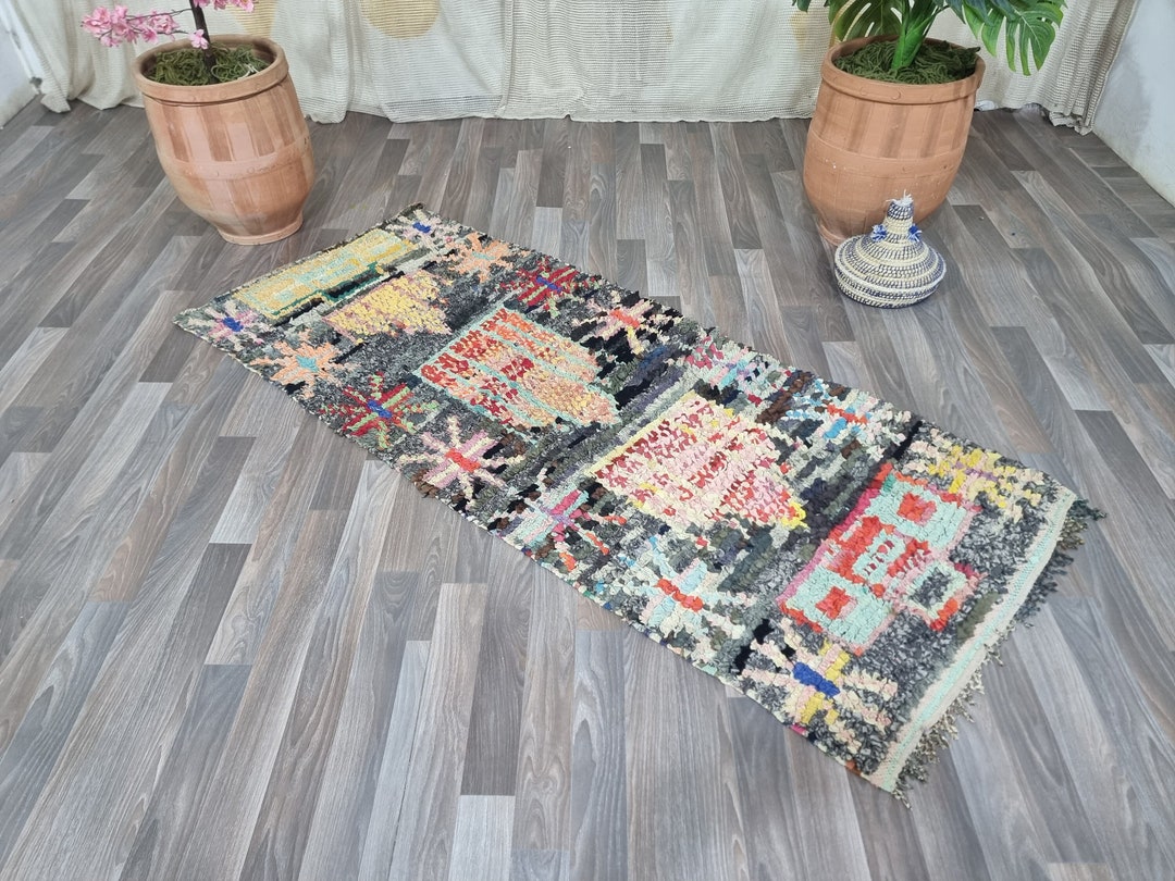 Geometric Rug Colorful Runner -narrow Hallway Old Rug Runner ,handwoven ...