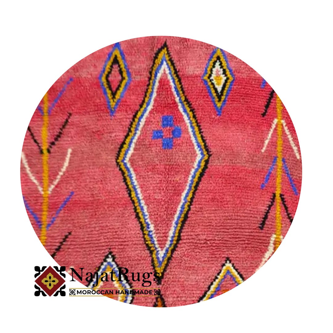 AREA ROUND Moroccan RUGS Living Room 8 Ft- Round Wool Rugs -berber ...