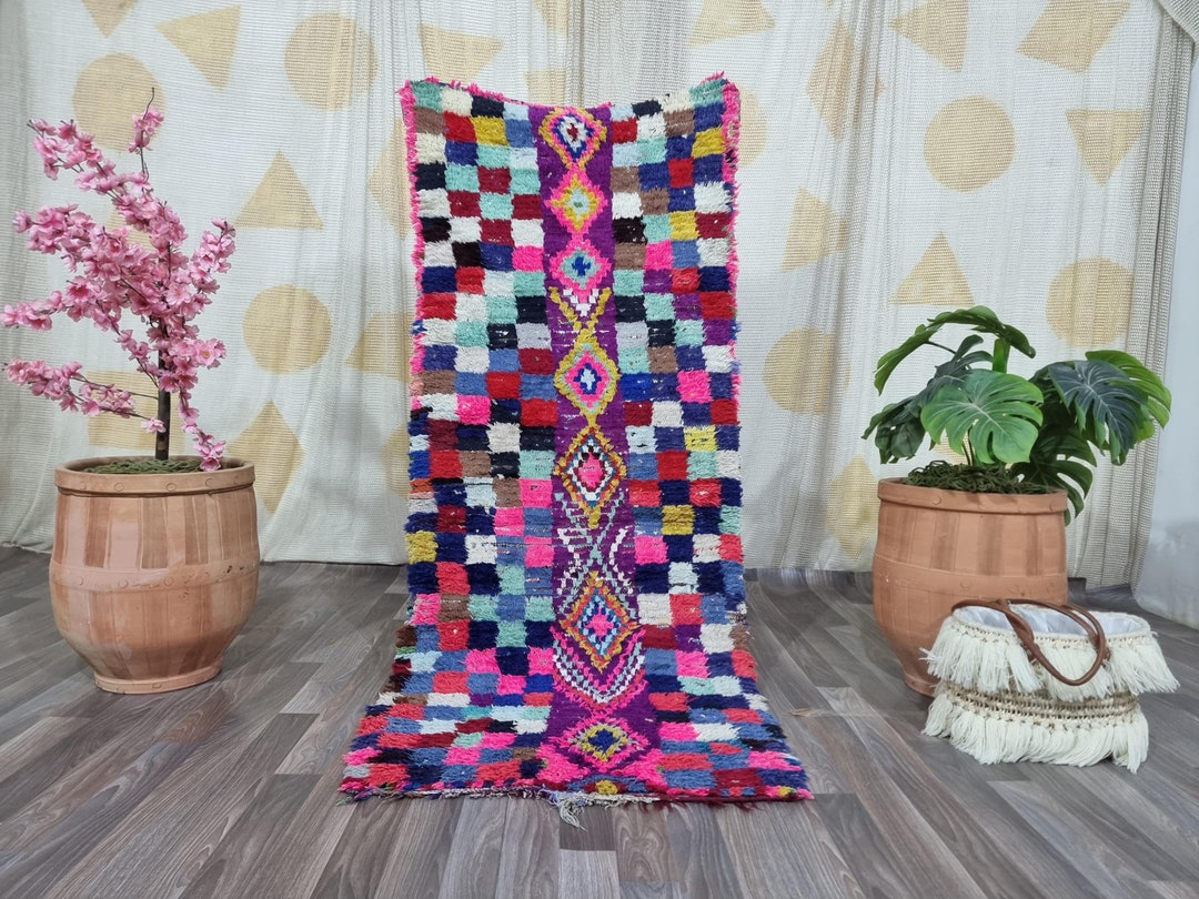 Pink Vintage Moroccan Rugs - Narrow Runner Rug 2x9 Ft , Hallway Boujaad ...