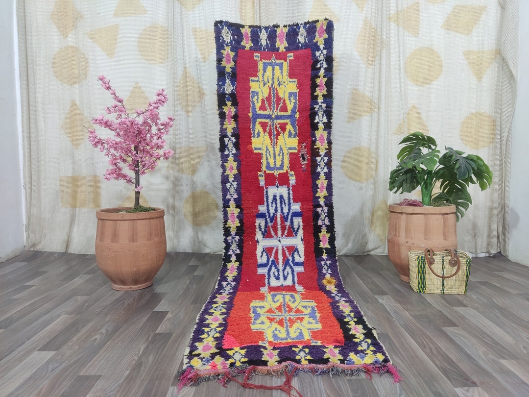 Moroccan Narrow Rug Runner ,vintage Rugs Runner -pink Handmade Runner ...