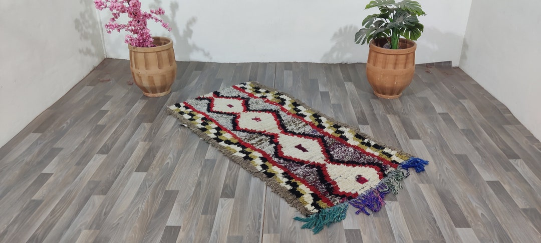 Vintage Checkered Artistic Rug Runner bohemian Decor Kitchen narrow ...