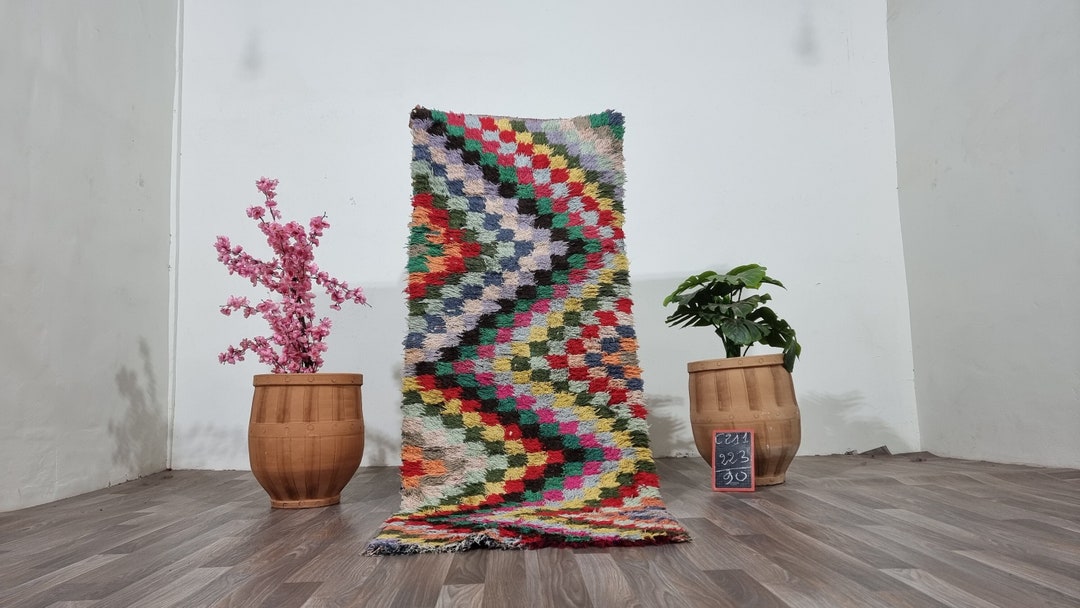 AMAZING MOROCCAN RUNNER Rugs colorful Berber Rug Multicolor Cotton Rug ...