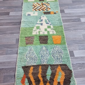 Green Runner Rugs-custom Runner Rug-handwoven Runner Rug-berber Green ...