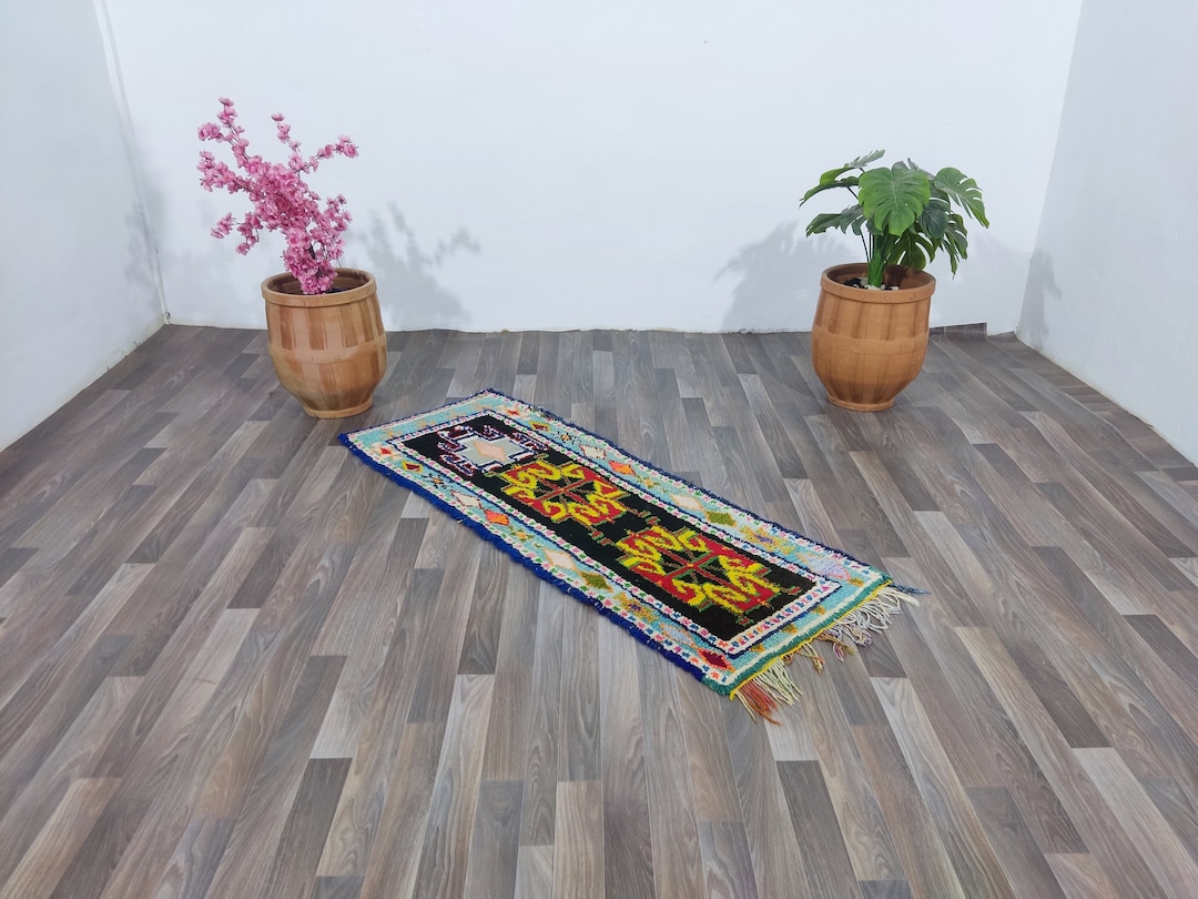 Unique Moroccan Wool Rug handmade Boho Rug moroccan Rug Runner berber ...