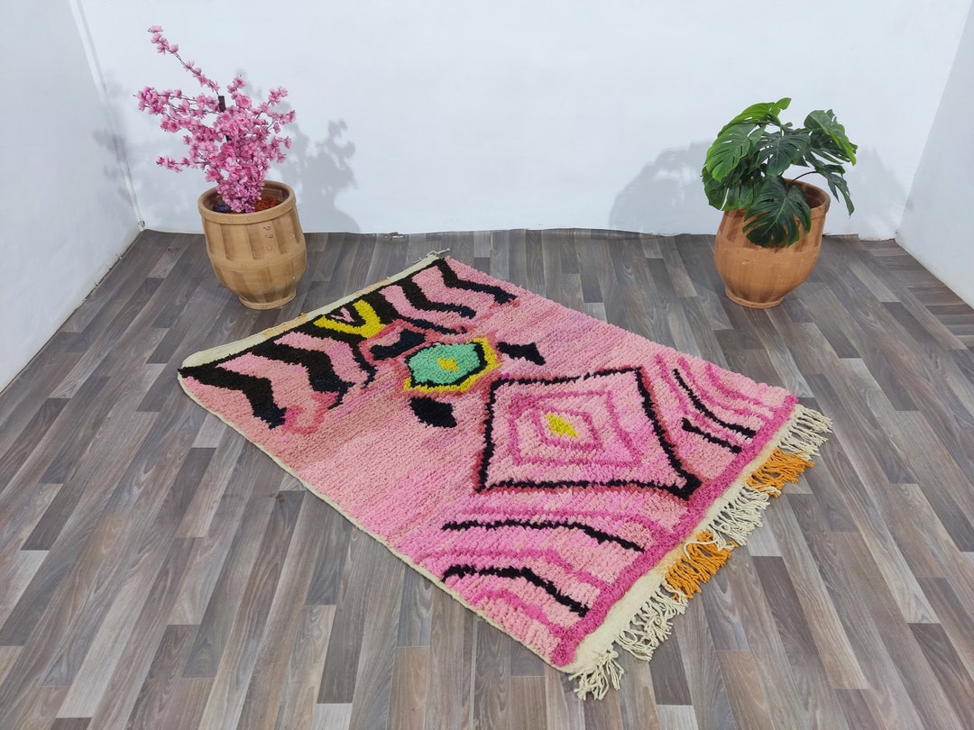 PINK MOROCCAN RUG berber Colorful Custom Rug authentic Beni Ourain Rug ...