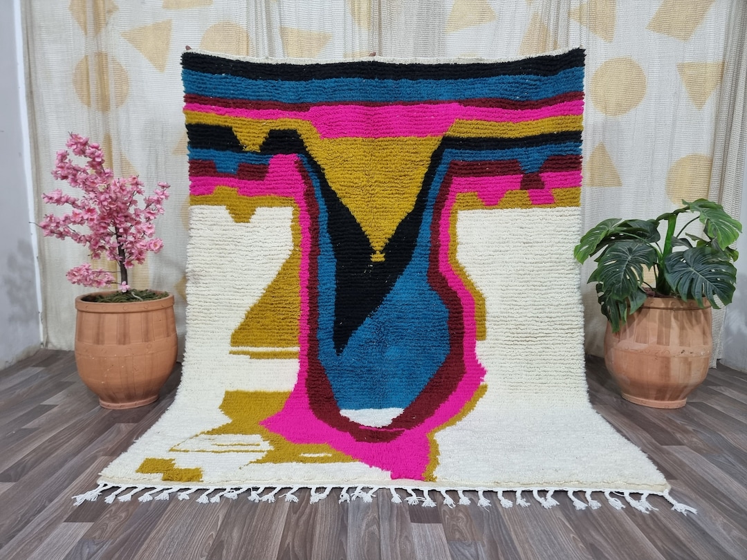 UNIQUE HANDMADE CUSTOM Rugs ,beni Ourain Rug Living Room ,moroccan Wool ...