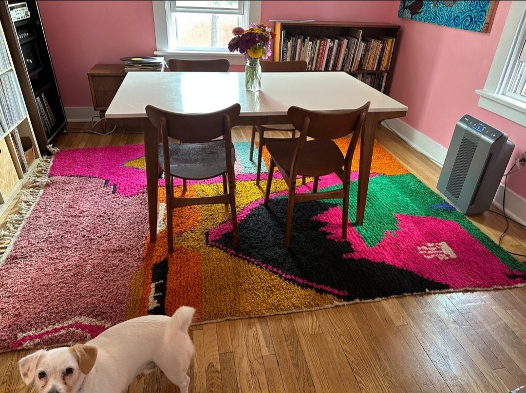 Artistic Wool Rug colorful Wool Rug-moroccan Rug Hand Knotted ...