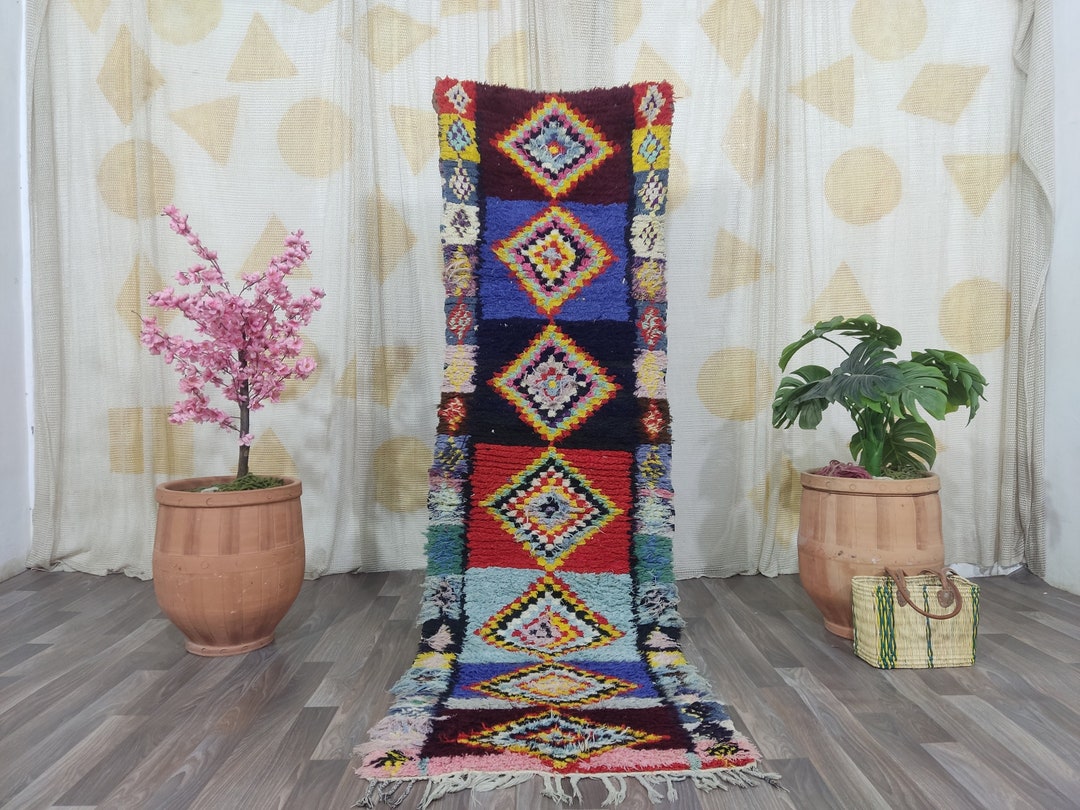 Moroccan Vintage Berber Runner Rug narrow Rug Runner Boucherouite ...
