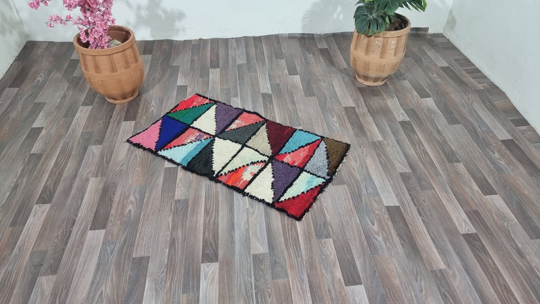 Unique Bedside Rug Runner unique Woven Rug hallway Berber Rug colorful ...