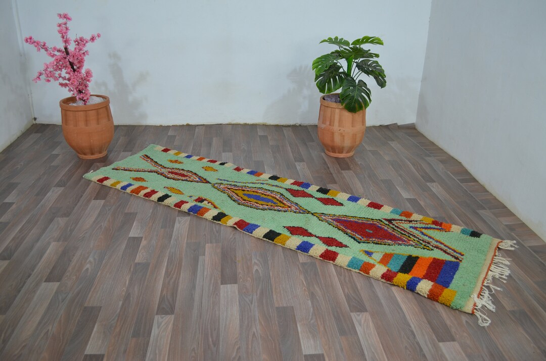 Unique HANDMADE RUGS RUNNER multicolored Hallway Rug Runner berber ...