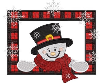 Snowman Machine Embroidery Design , Winter Embroidery, 4 Sizes, Instant ...