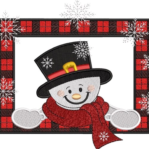 Snowman Machine Embroidery Design Winter Embroidery 4 - Etsy