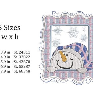 Snowman Machine Embroidery Design , Winter Embroidery, 5 Sizes, Instant ...