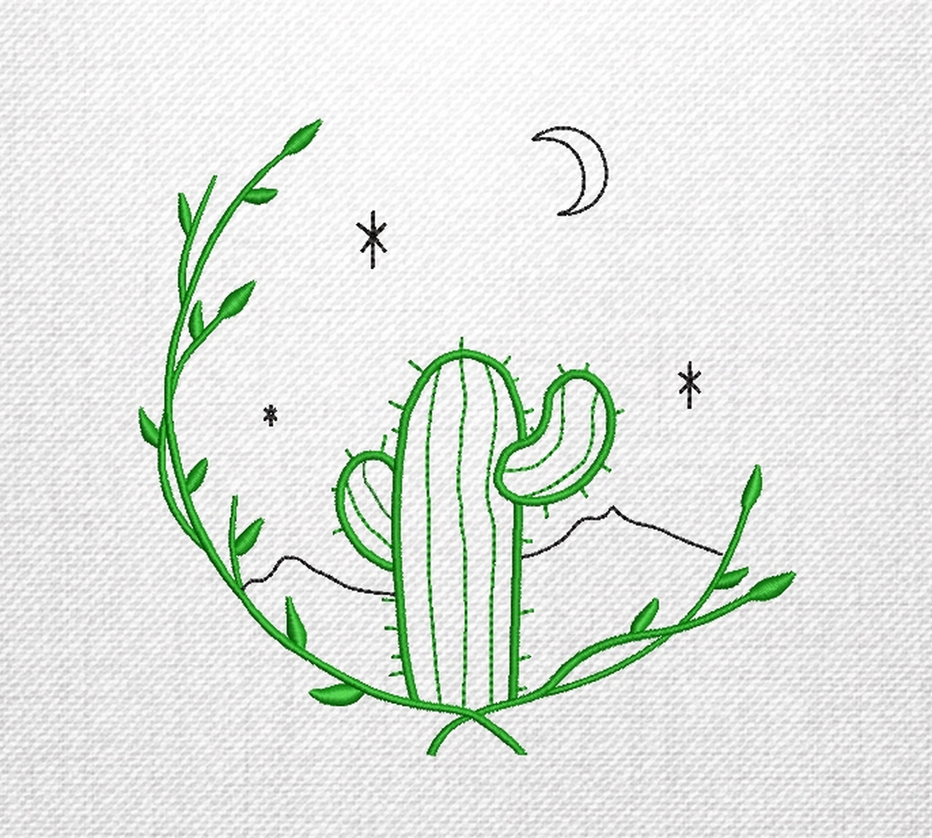 Cactus Embroidery Designmachine Embroidery Design Floral - Etsy