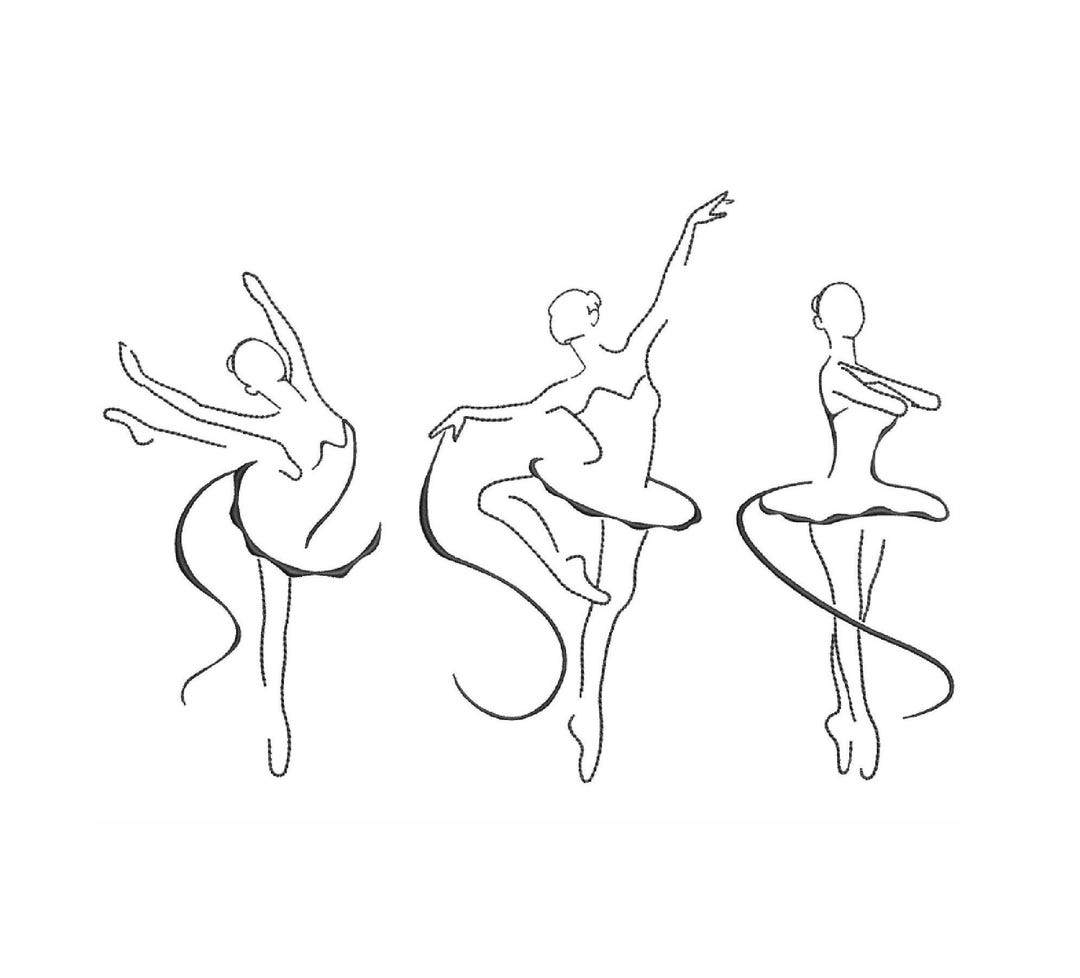 Ballerinas Embroidery Design, 6 Sizes. - Etsy