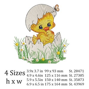Easter Chick Machine Embroidery Design, Spring Embroidery, 4 Sizes ...