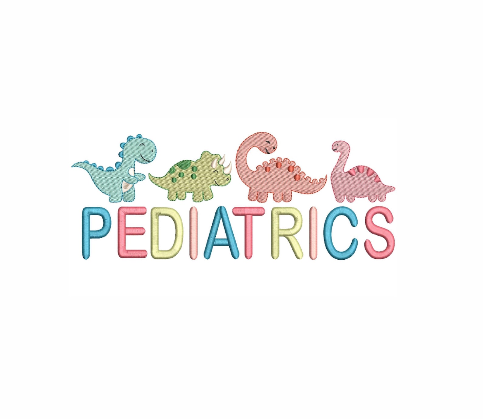 Dinosaur Embroidery Design: Pediatric Medical Logo (digital Download - Etsy