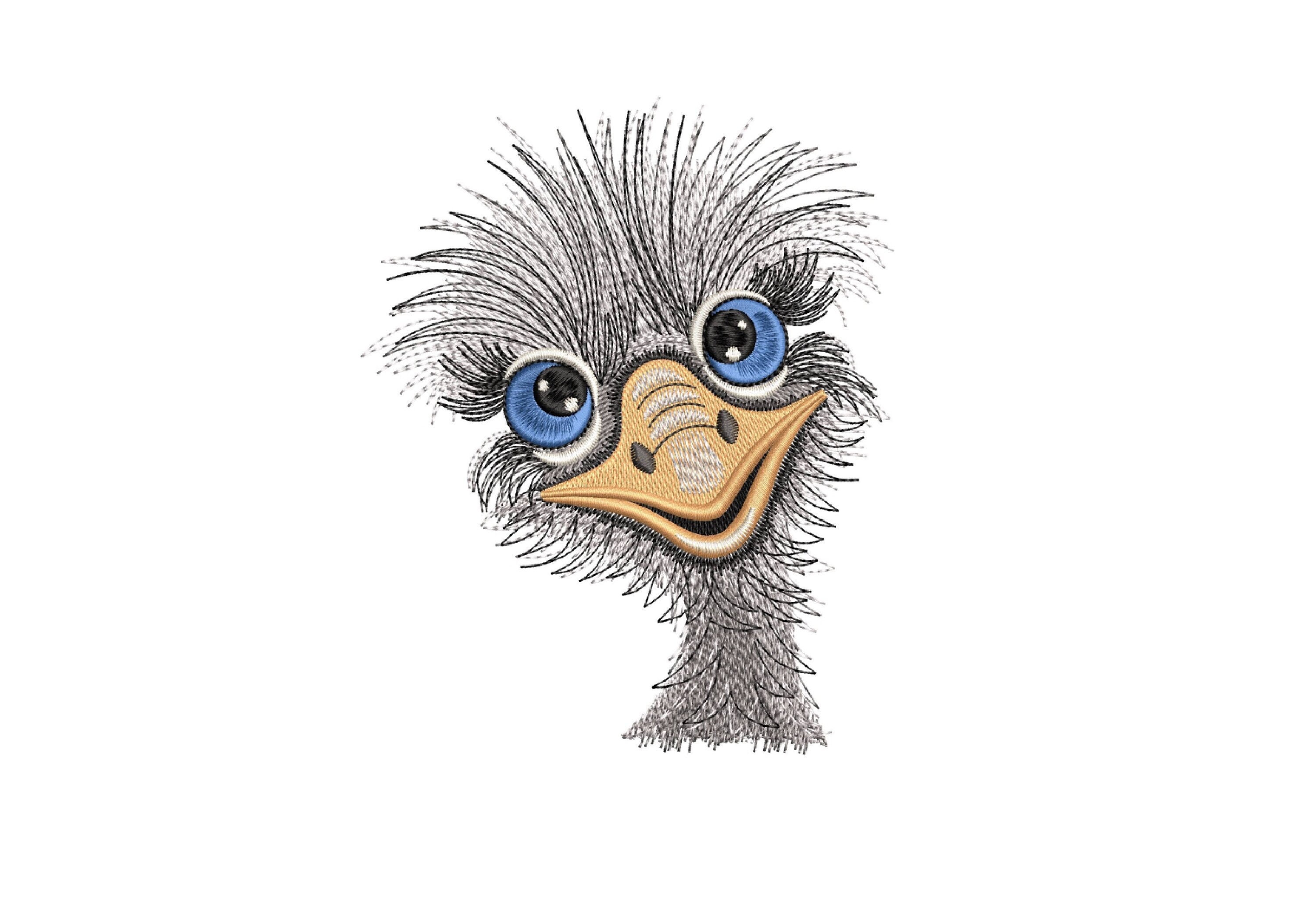Ostrich Embroidery Design, 5 Sizes, Instant Download. - Etsy